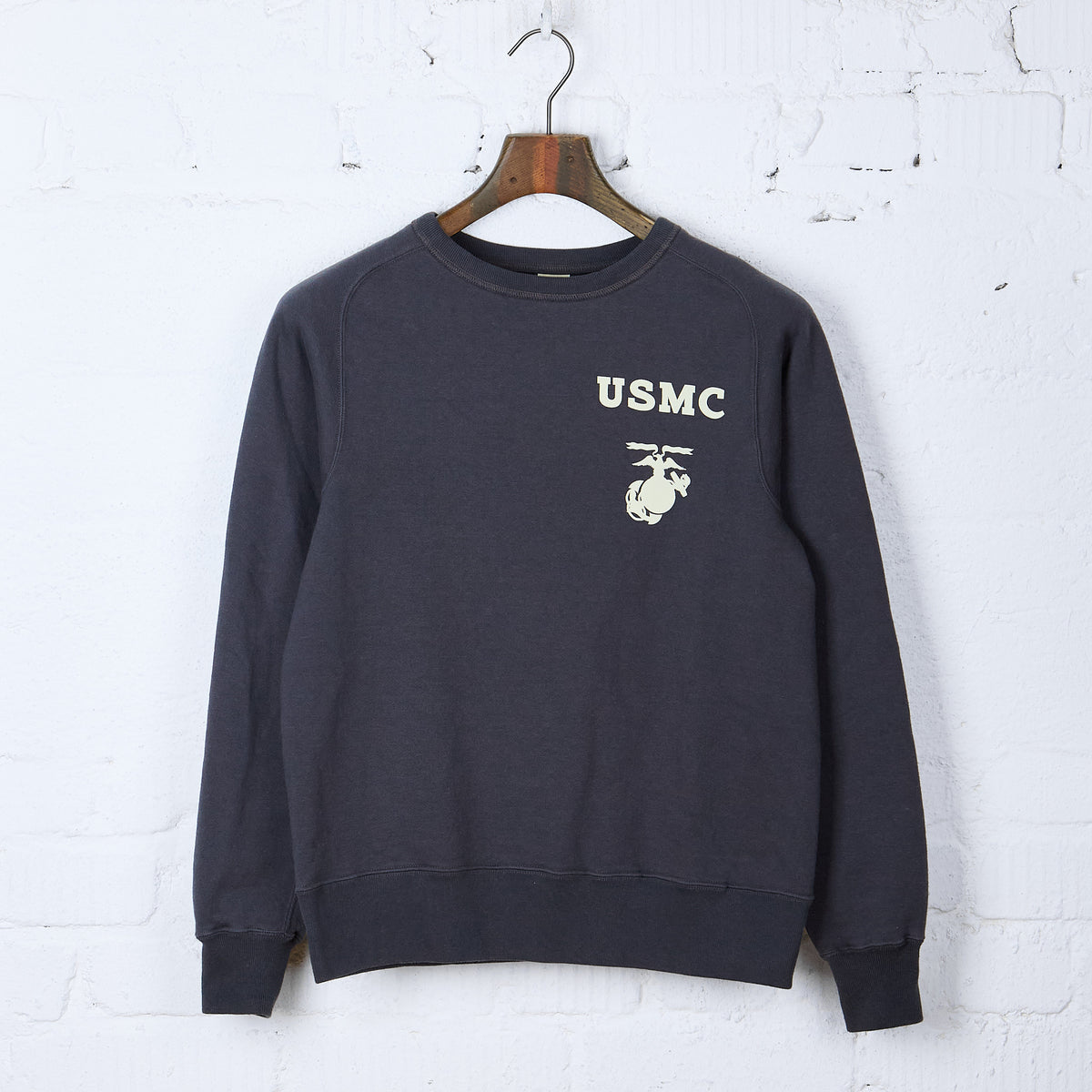 buzz rickson's | br69456 freedom sleeve sweat usmc - black – stuf|f ...