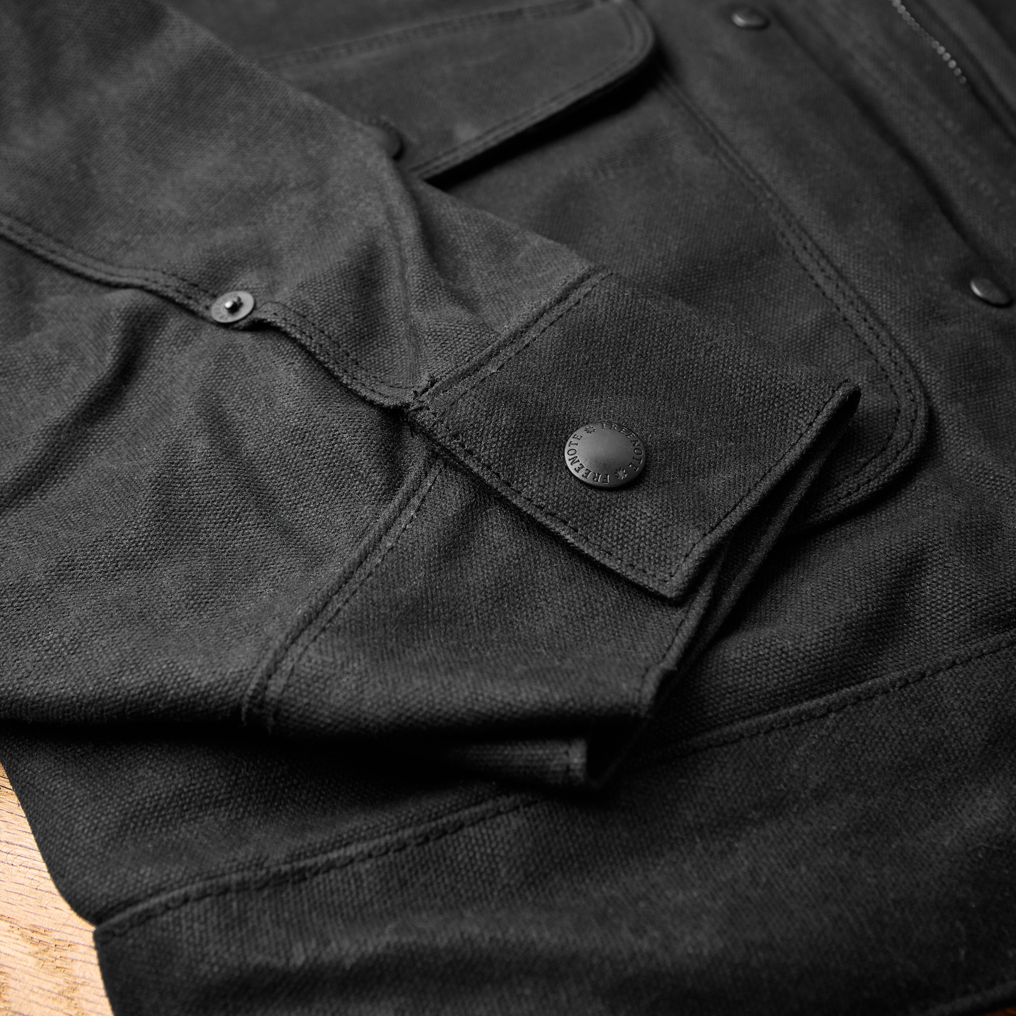 freenote cloth | faro jacket heavy waxed canvas - black – stuf|f-official