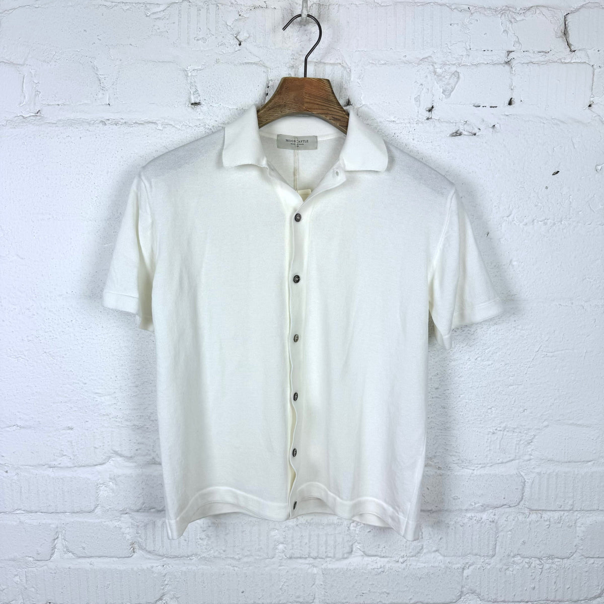 mooncastle | m2308 ice cotton open collared shirt white – stuf|f-official