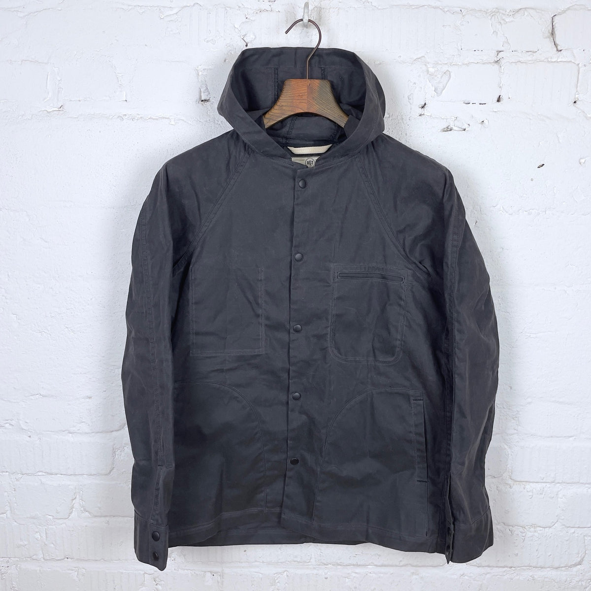 hooded ridgeline jacket waxed graphite | rogue territory | made in usa ...