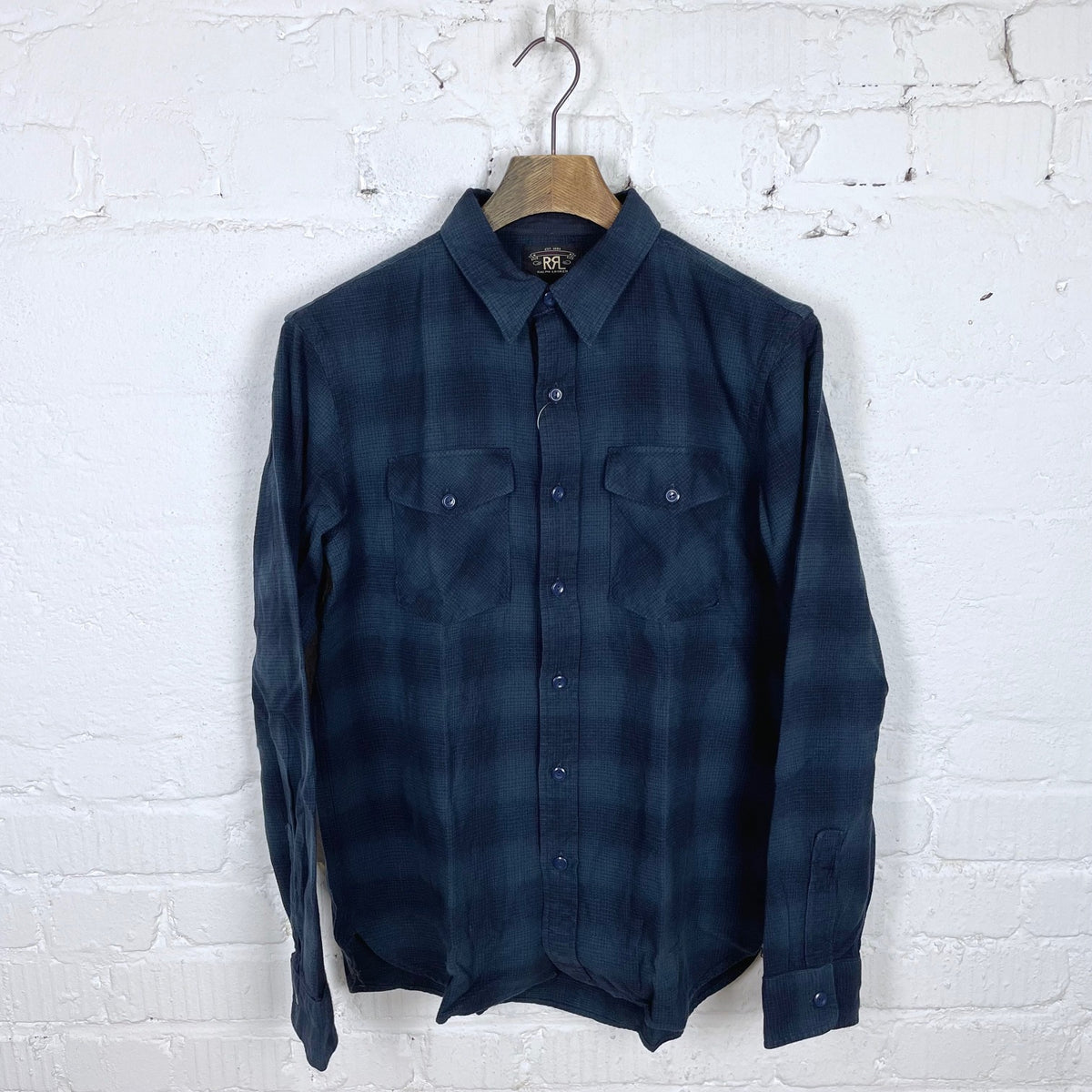 rrl | freeport work shirt blue plaid – stuf|f-official